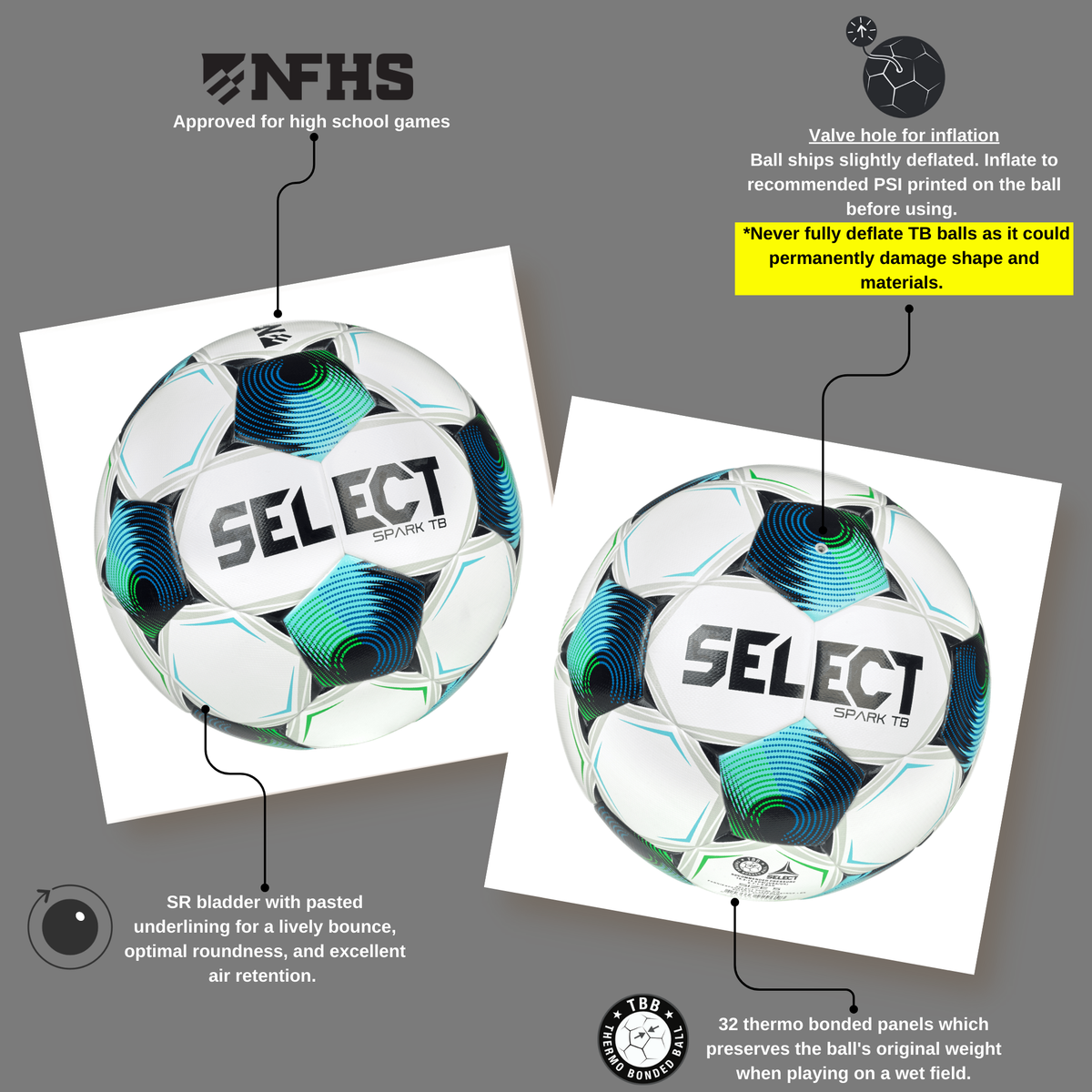 NFHS Approved - Thermally Bonded Soccer ball